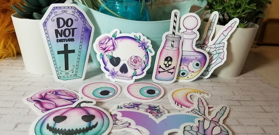 Creepy Cute Pastel Macabre Stickers 13 Pack | Etsy