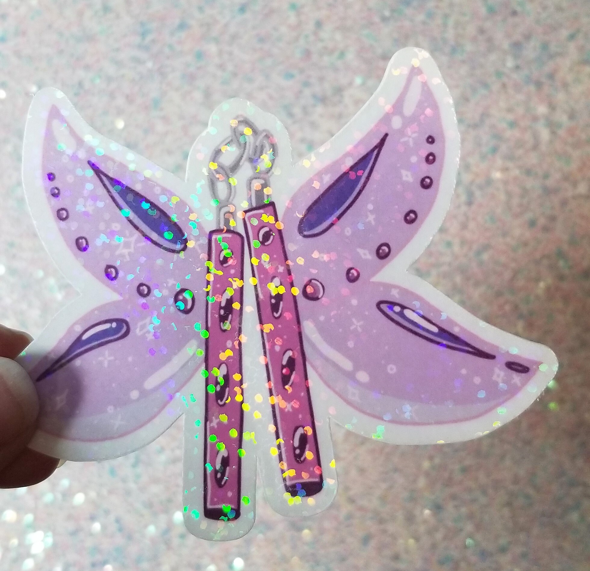 Mythical Kawaii Pink and Purple Fairy Nunchucks Sticker - Etsy