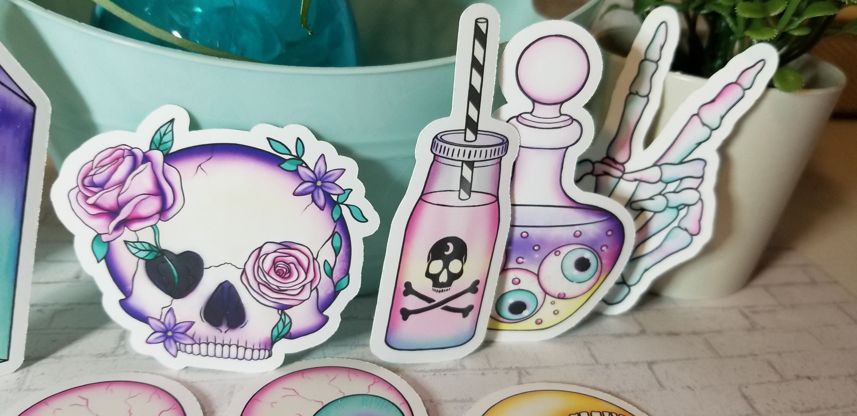 Creepy Cute Pastel Macabre Stickers 13 Pack - Etsy