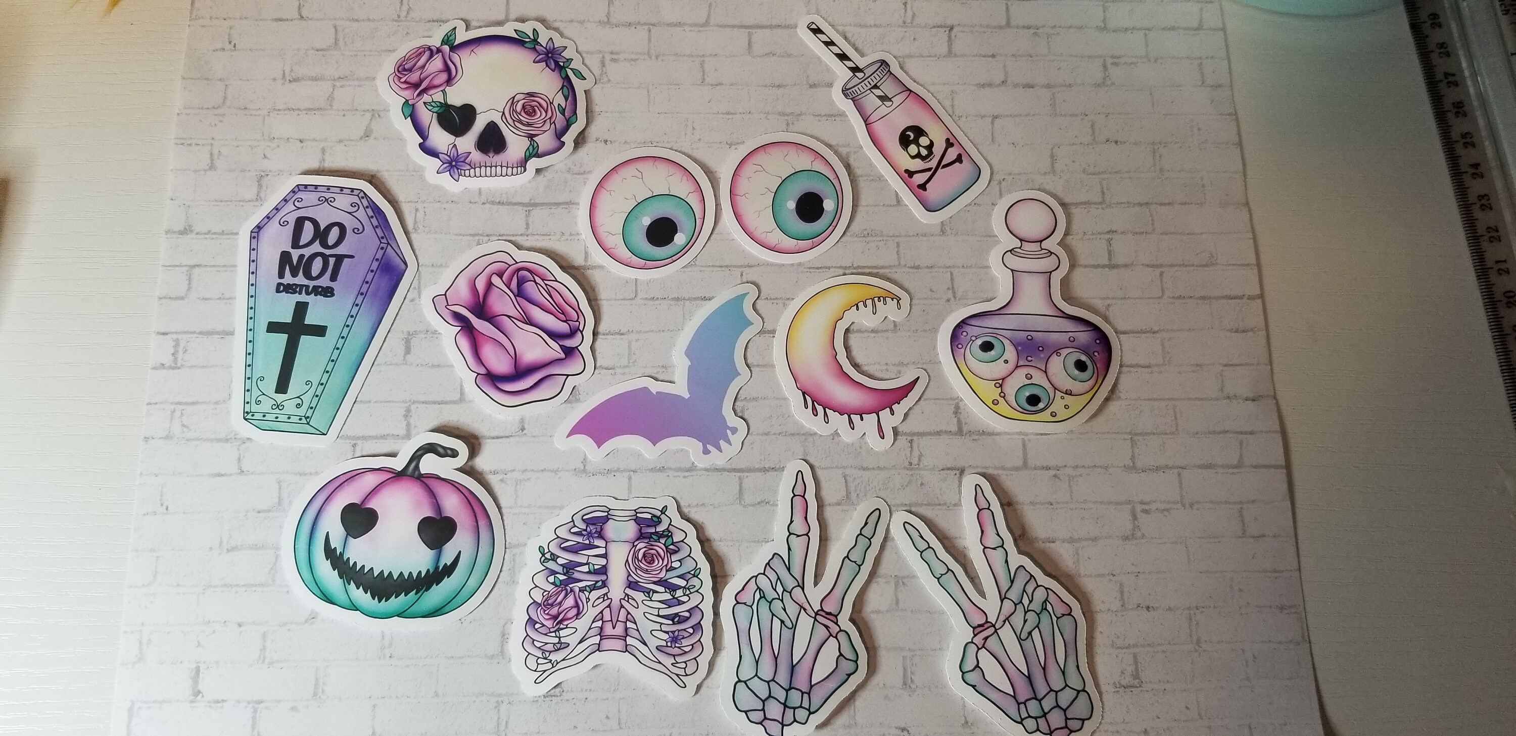 Creepy Cute Pastel Macabre Stickers 13 Pack - Etsy