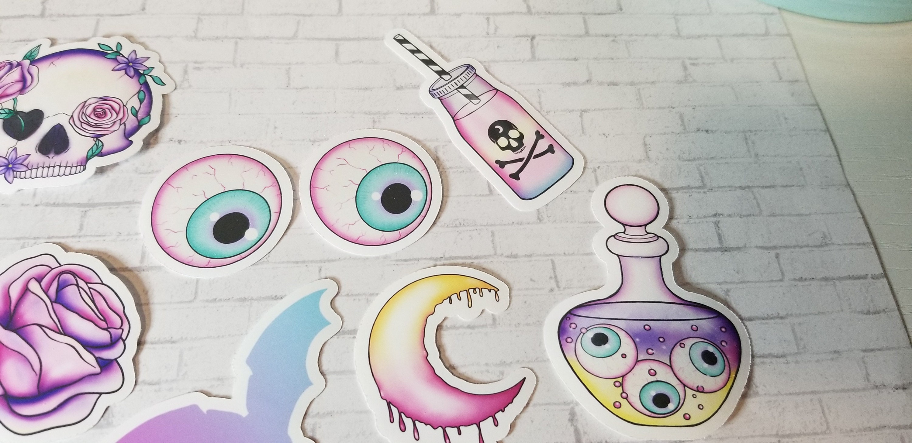 Creepy Cute Pastel Macabre Stickers 13 Pack - Etsy