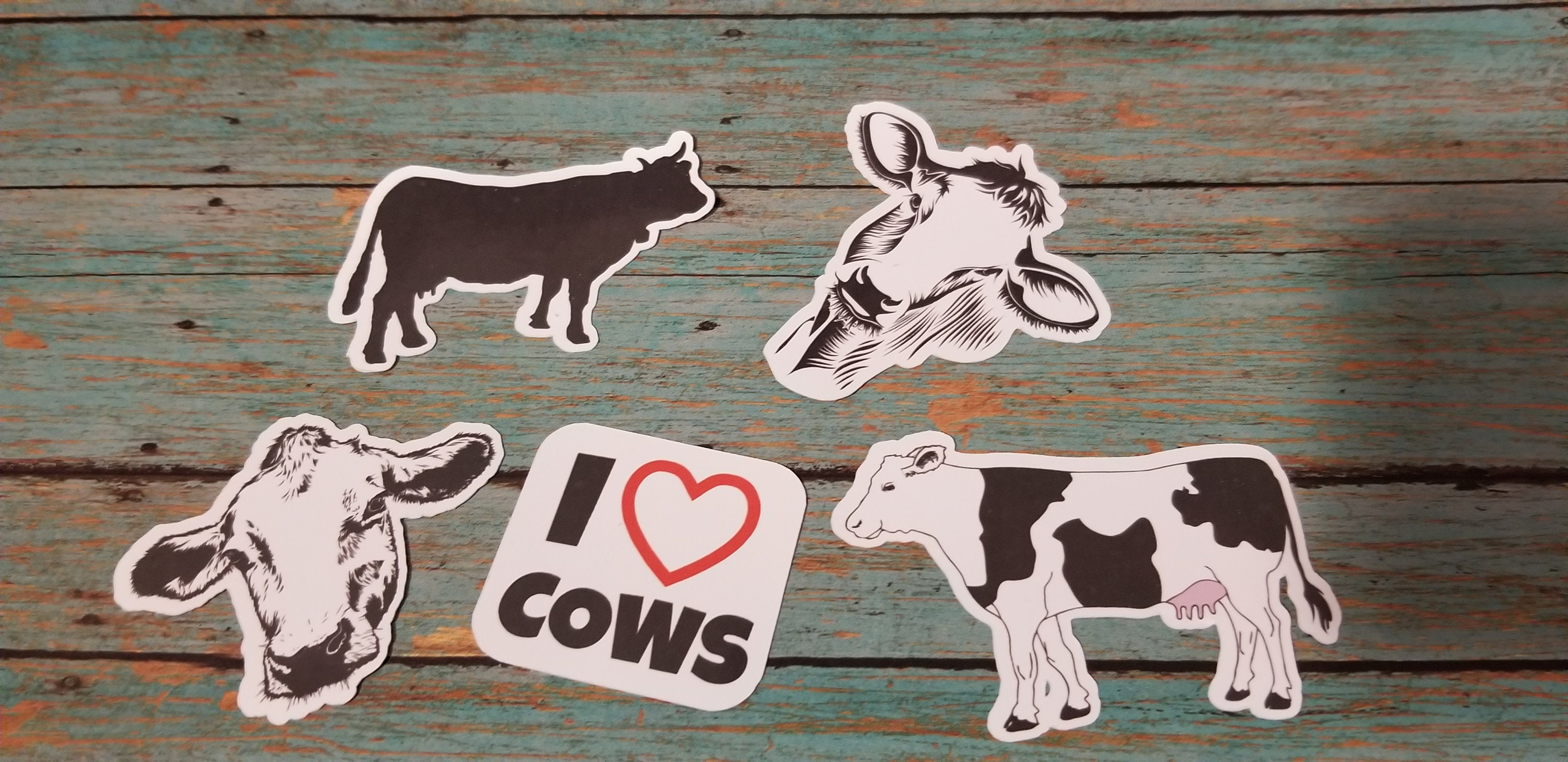 I love Cows Stickers 5 Pack | Etsy