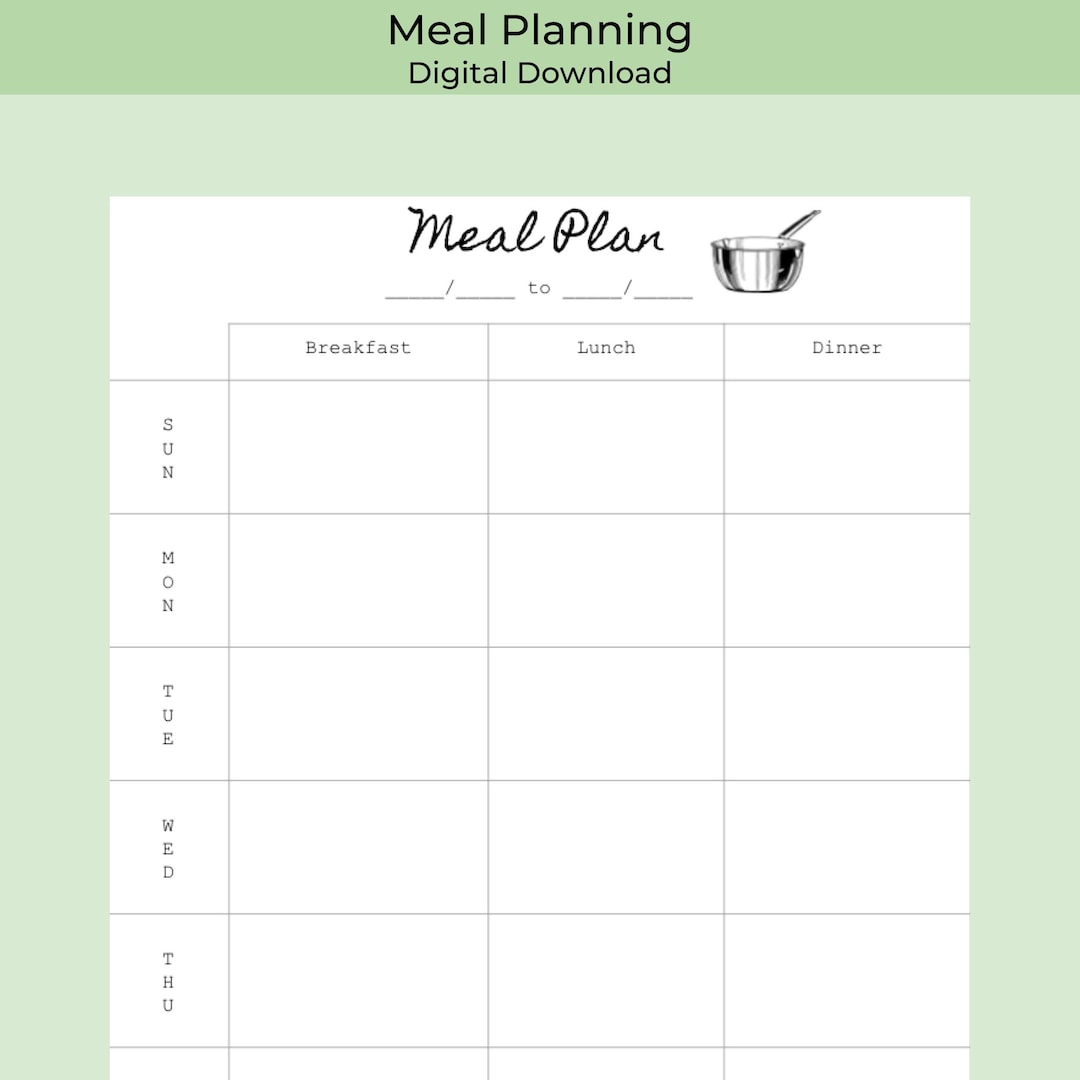 Farmhouse Printable Meal Planner | Digital Download - Etsy