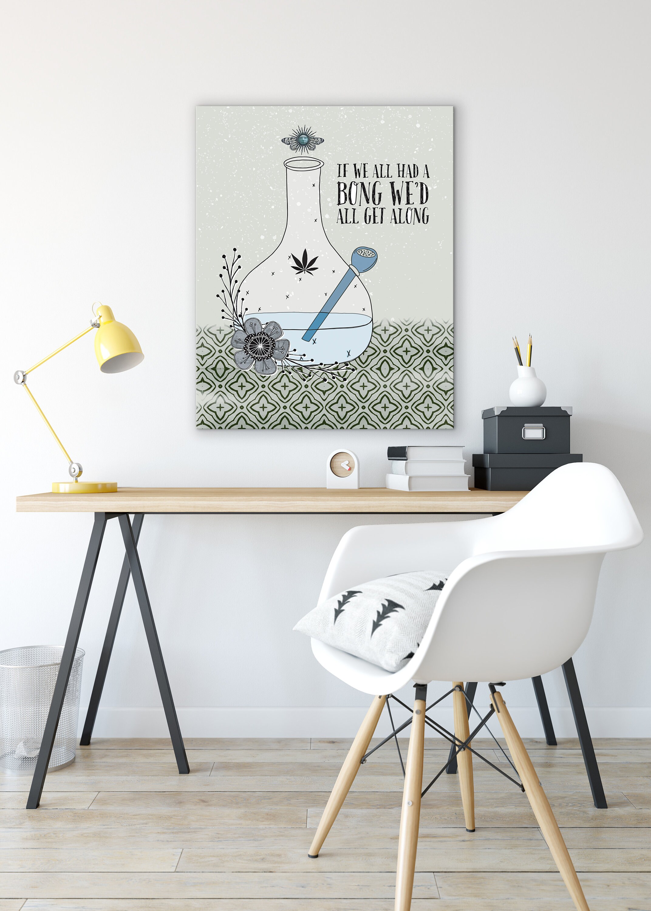 Printable Marijuana Art Print Downloadable Bong for - Etsy