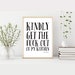 Printable GTFO Kitchen Quote Art Funny Kitchen Sign Kitchen Quotes Wall ...