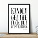 Printable GTFO Kitchen Quote Art Funny Kitchen Sign Kitchen Quotes Wall ...