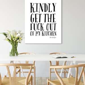 Printable GTFO Kitchen Quote Art Funny Kitchen Sign Kitchen Quotes Wall ...