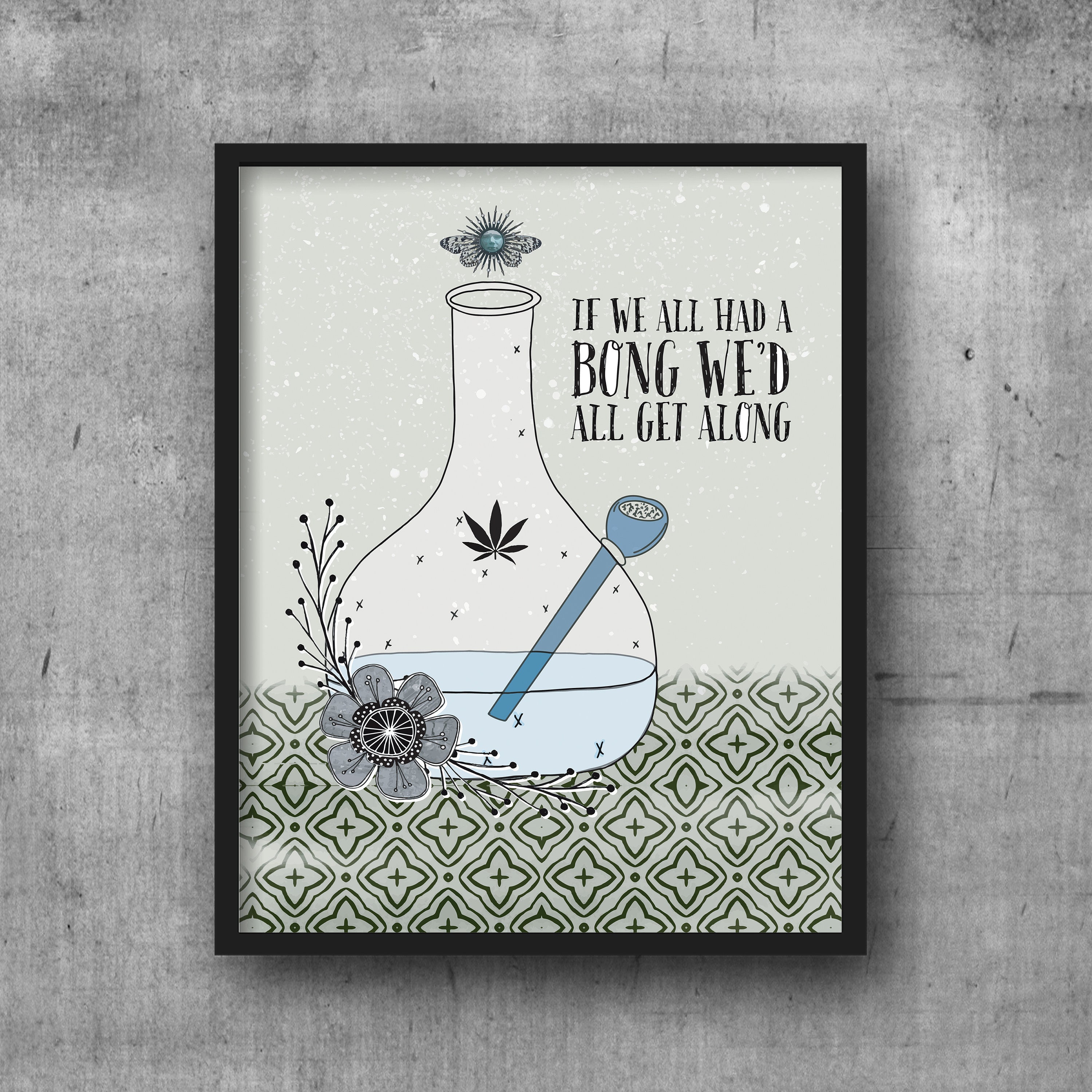 Printable Marijuana Art Print Downloadable Bong for - Etsy