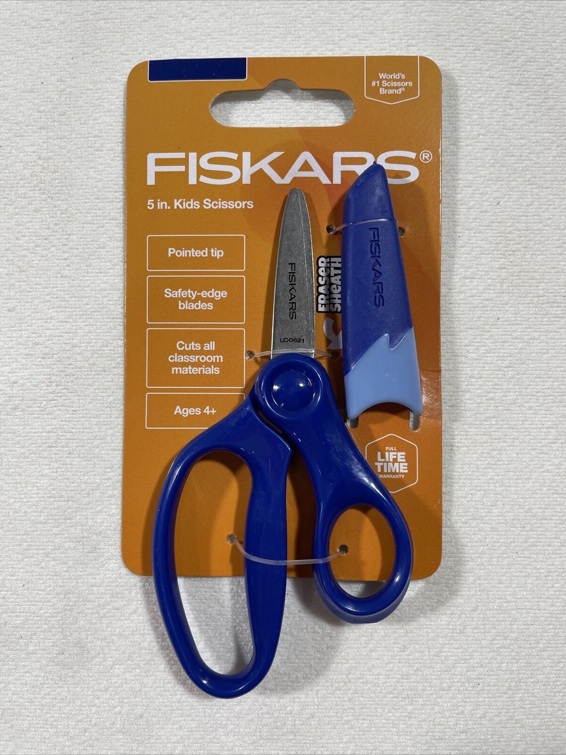 10count Fiskars 5 Inch Kids Safety Scissors With Eraser Sheath Pointed ...