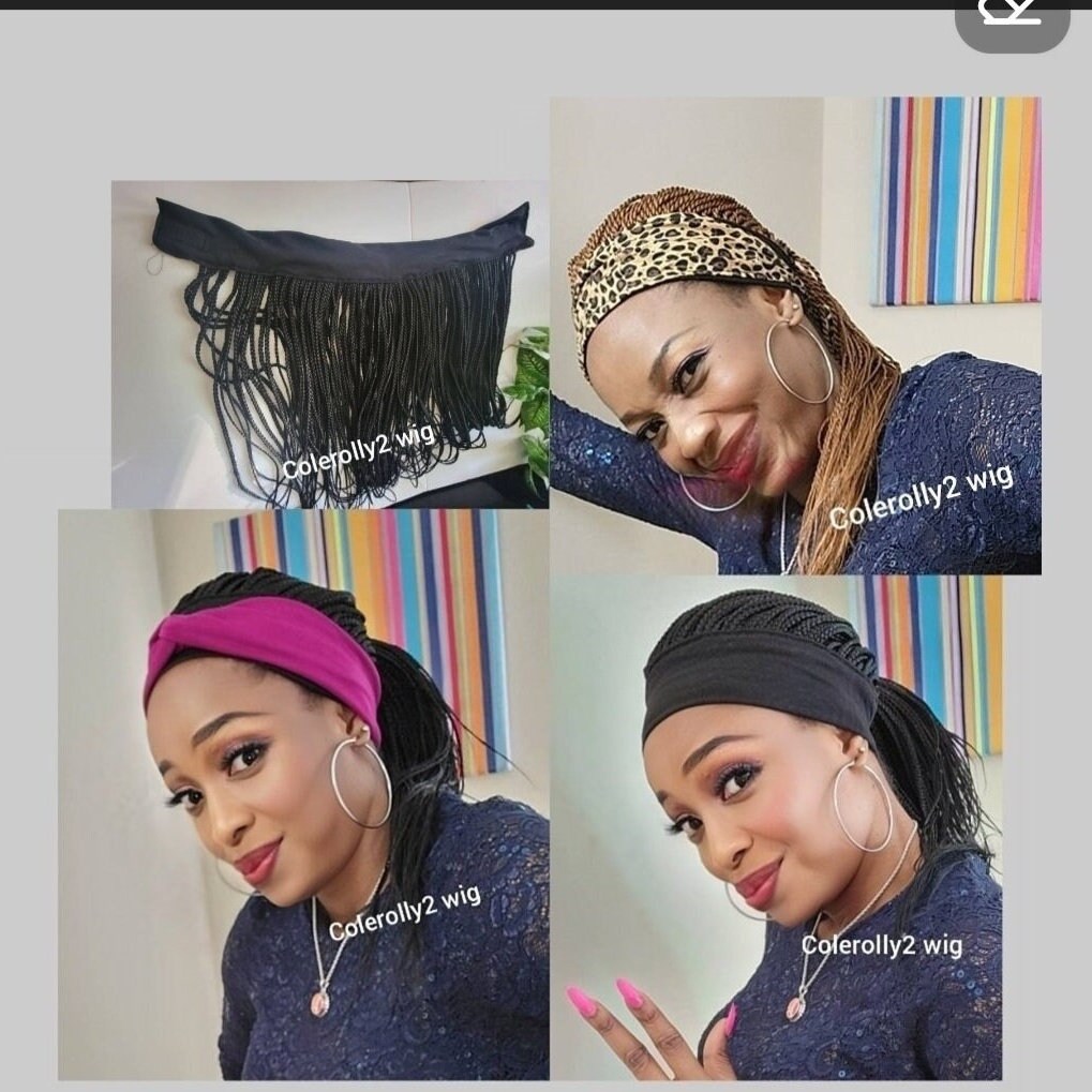 Ready for Shipping.handmade Quick Wrap Braided Wig, Head Wrap Braided ...