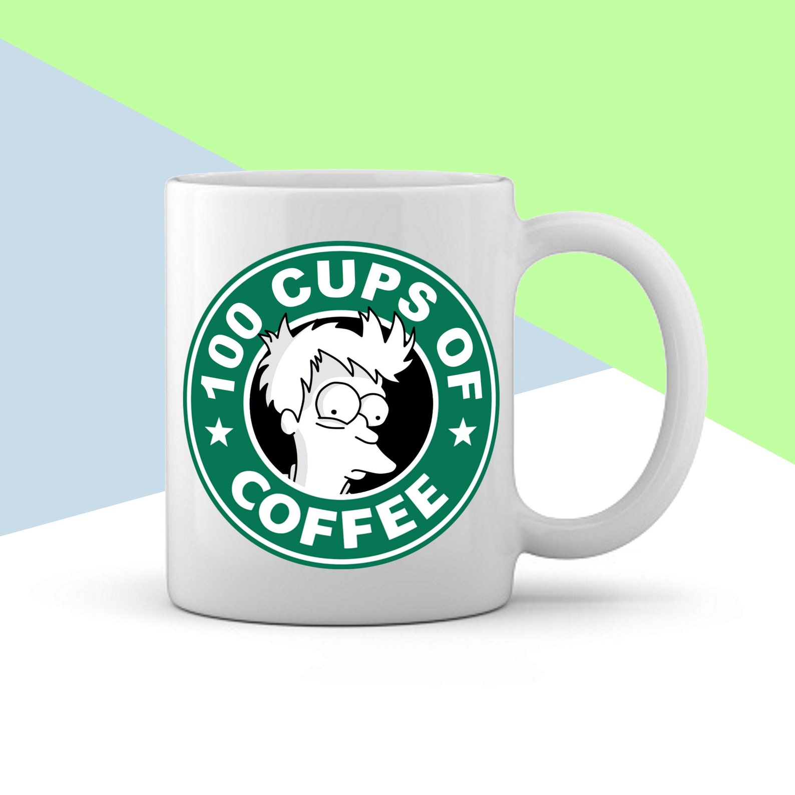 Futurama 100 Cups of Coffee Mug Starbucks Parody Mug Fry Mug - Etsy UK