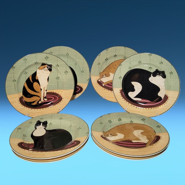 Cat Plates Ceramic Set of 4 - Etsy