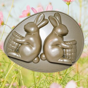 New Nordic Ware Spring Easter Bunny Cake Baking Pan Cast Aluminum Bake ...