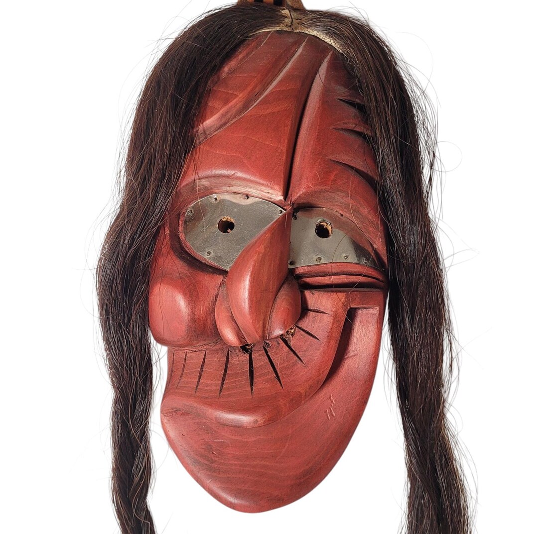 Vintage Iroquois False Face Broken Nose Mask Native American Ceremonial ...