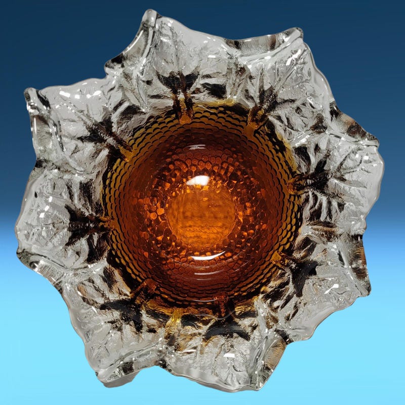Italian Glass Flower Bowl - Etsy