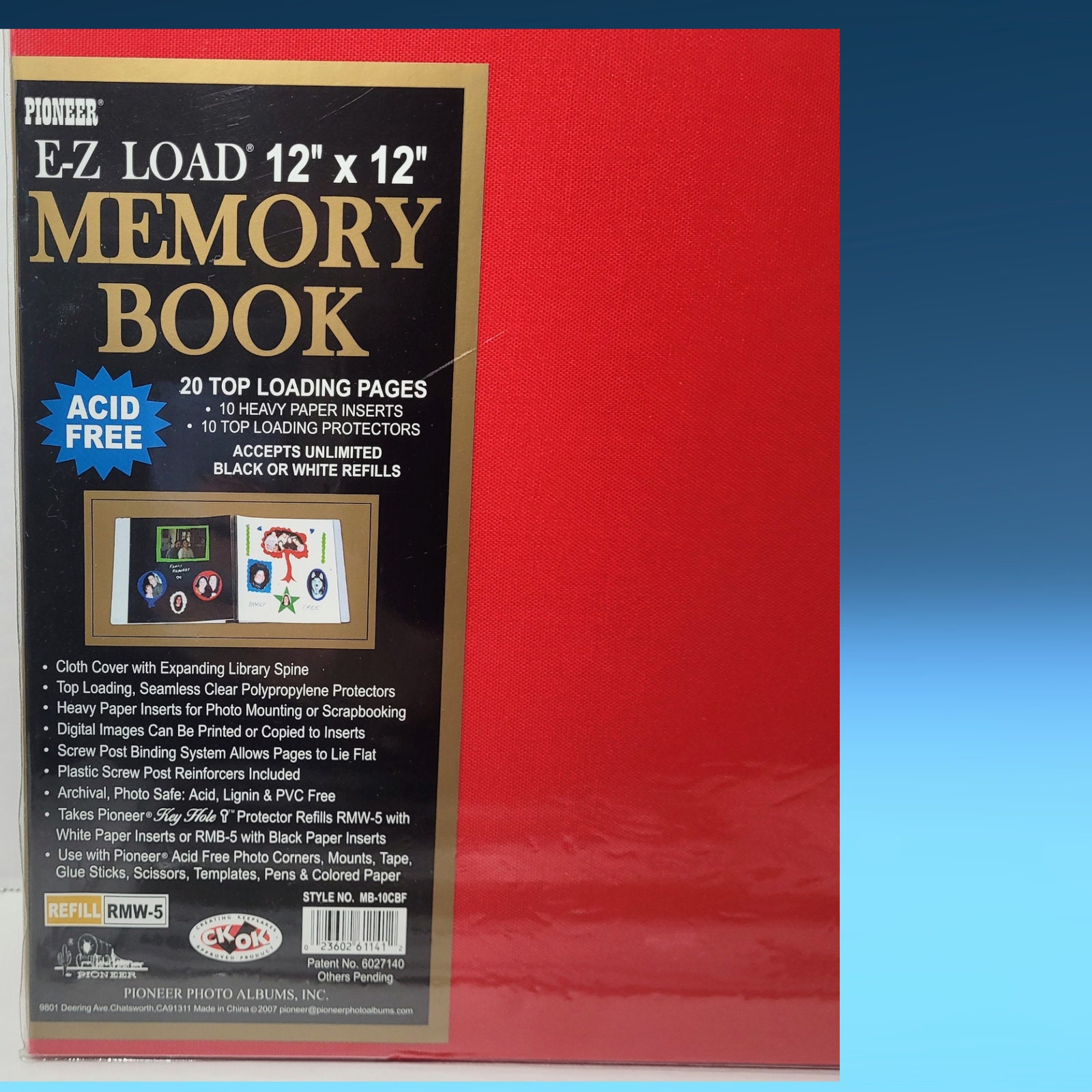 New Red Pioneer E-Z Load Acid-free 12x12 Memory Book Scrapbook W 20 Top ...