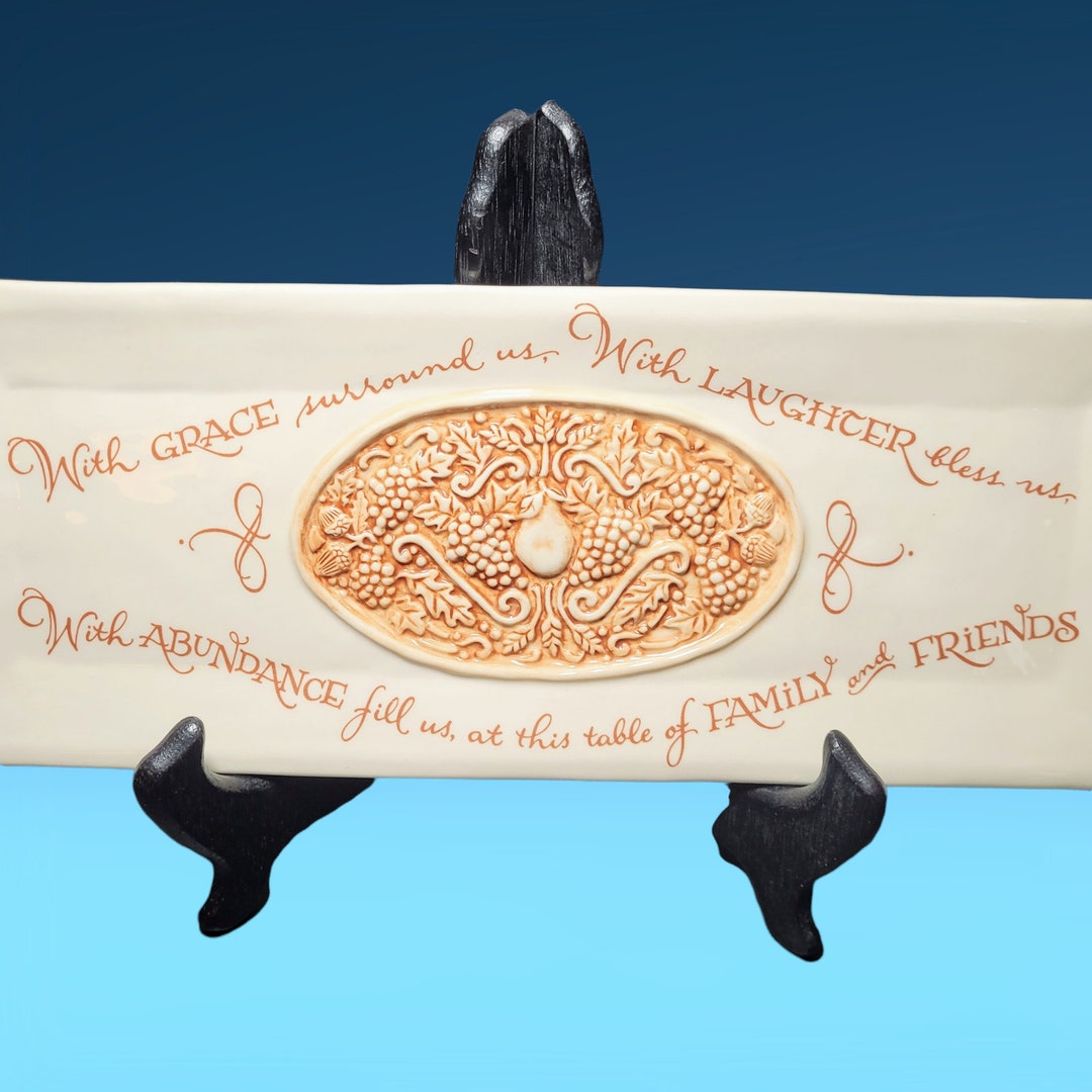 Amscan Home Ceramic Bread Serving Tray with Grace - Etsy