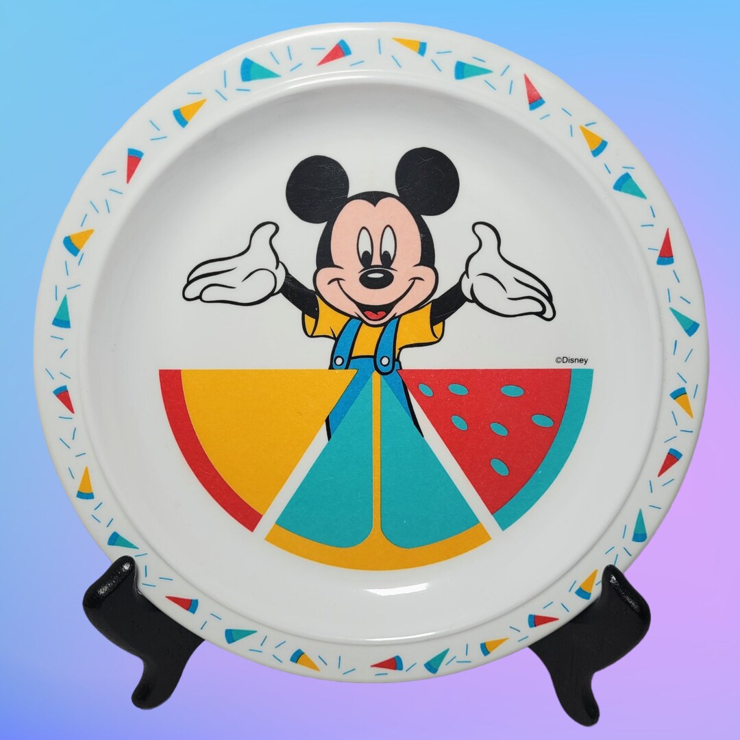 Vintage 1980's Walt Disney Mickey Mouse Melamine Plastic Children's ...