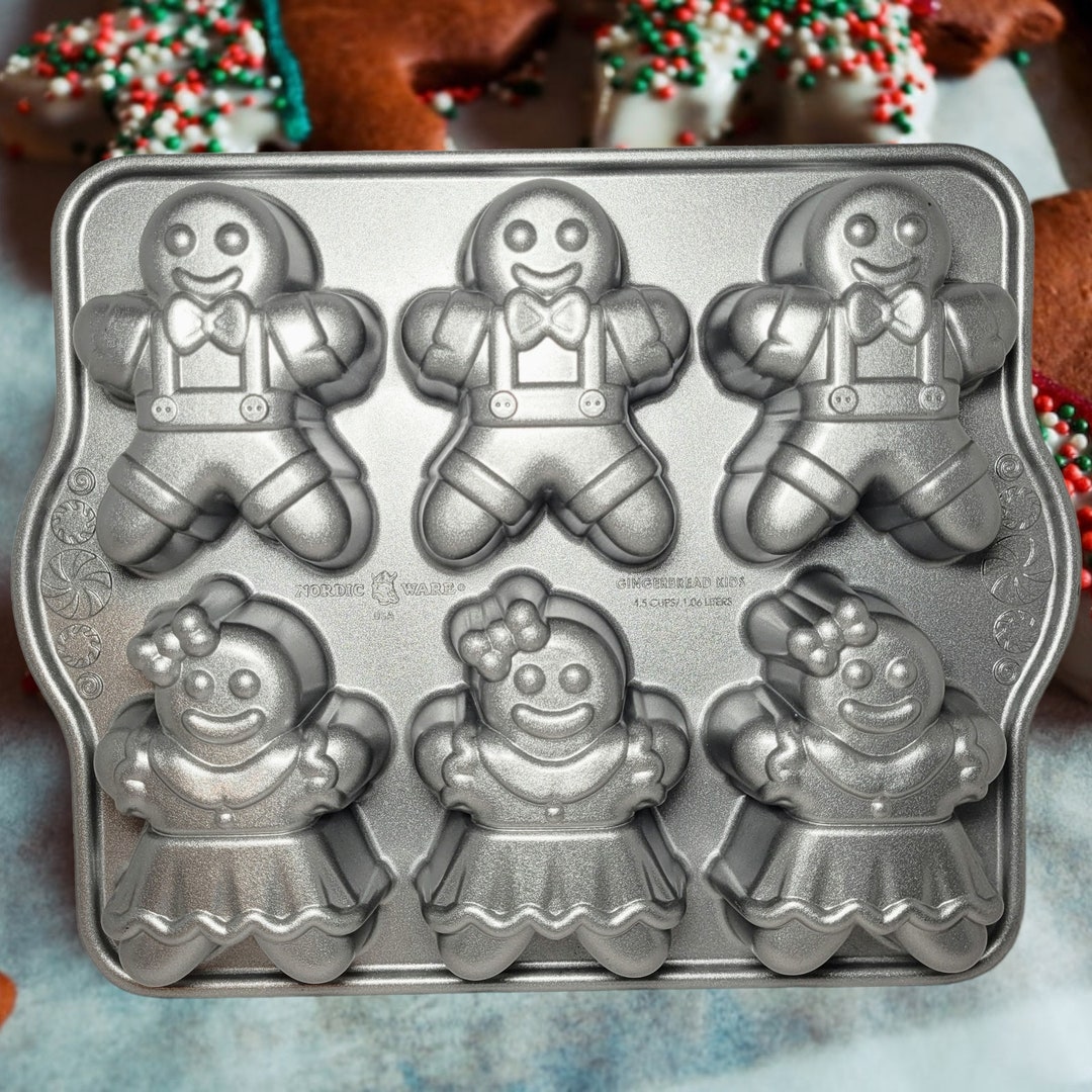 Nordic Ware Gingerbread Kids Cake Cakelet Aluminum Baking Pan USA ~ New ...