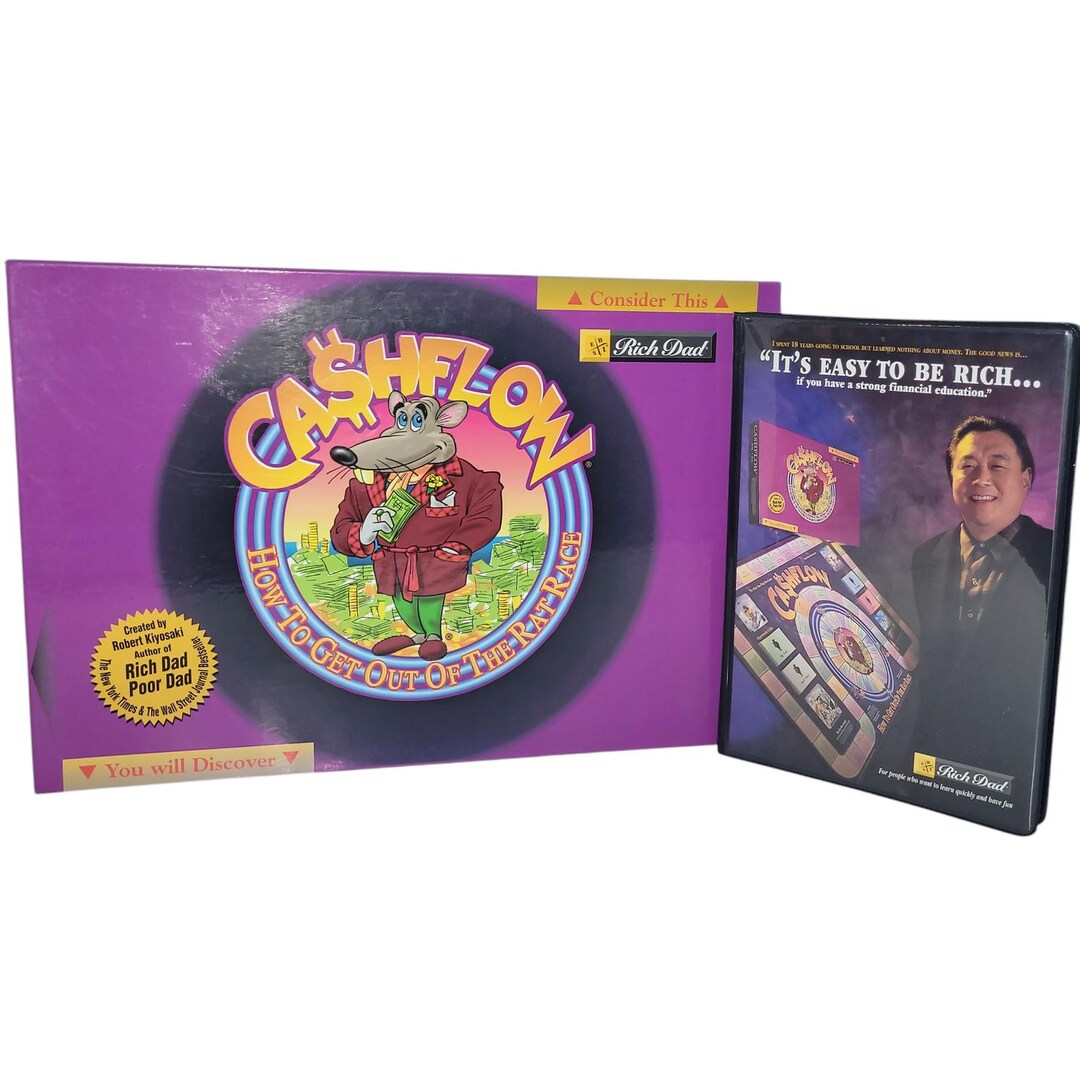 Vintage Rich Dad Poor Dad Cashflow Board Game & 3-tape Set Robert ...