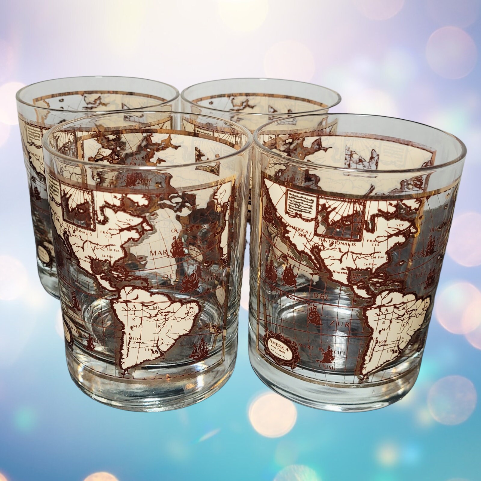 4 Vintage Mid Century Modern Old World America Map nova - Etsy