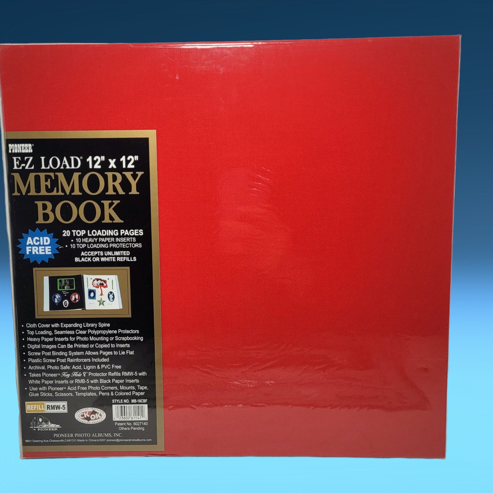 New Red Pioneer E-Z Load Acid-free 12x12 Memory Book Scrapbook W 20 Top ...