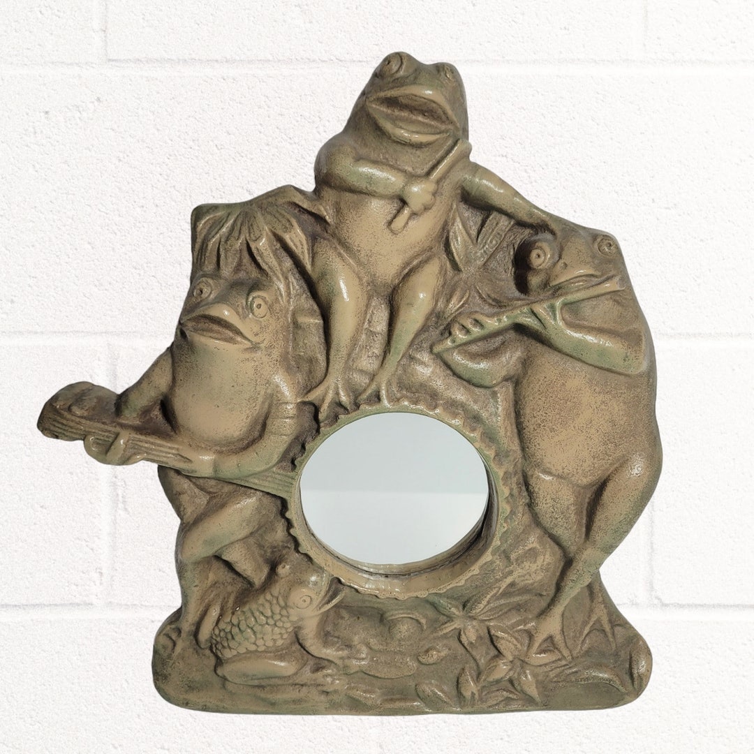 Vintage Gargoyles Studio Musician Frogs Small Wall Mirror Whimsical ...
