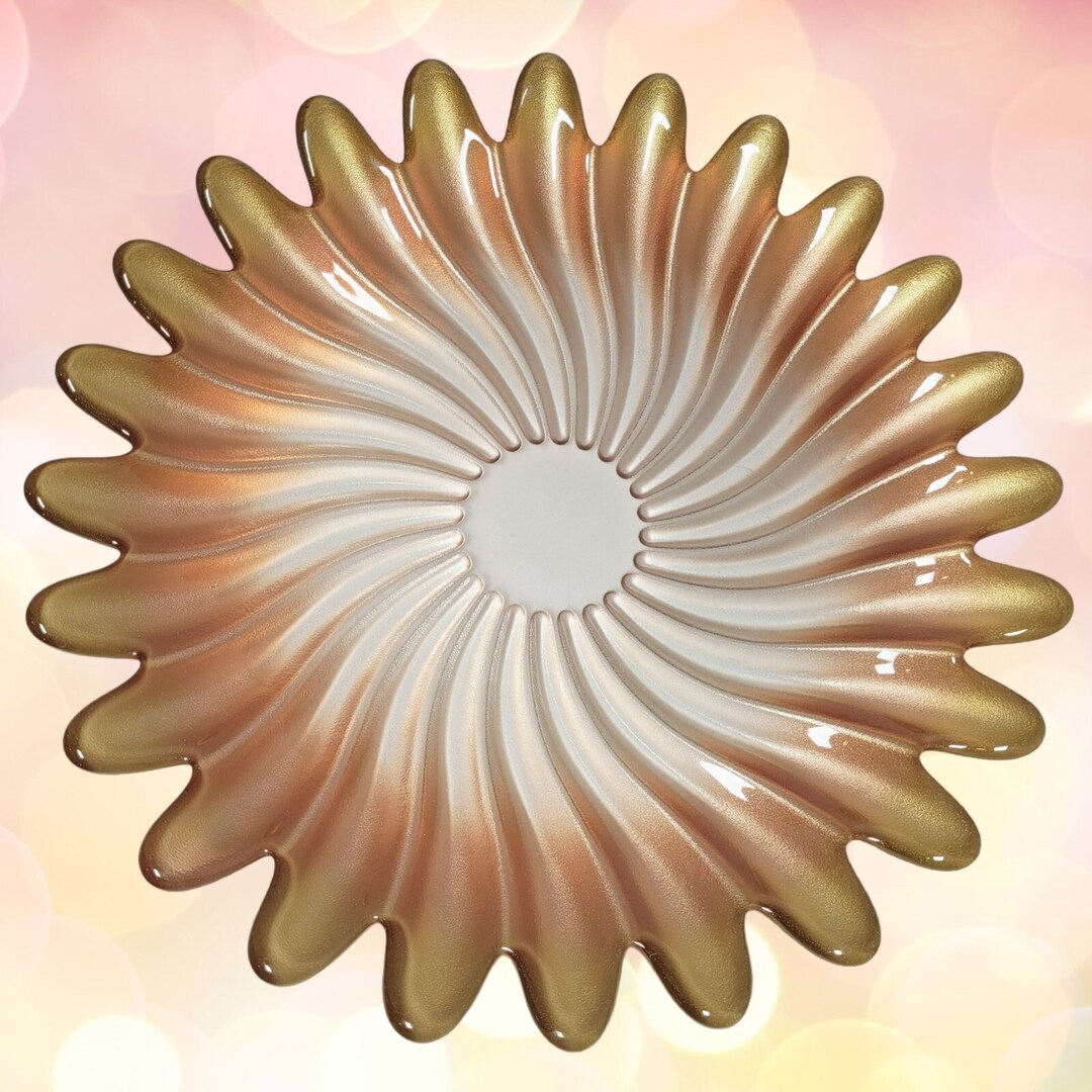 Vintage Art Glass Copper & Gold Colored Glass Sunburst Centerpiece ...