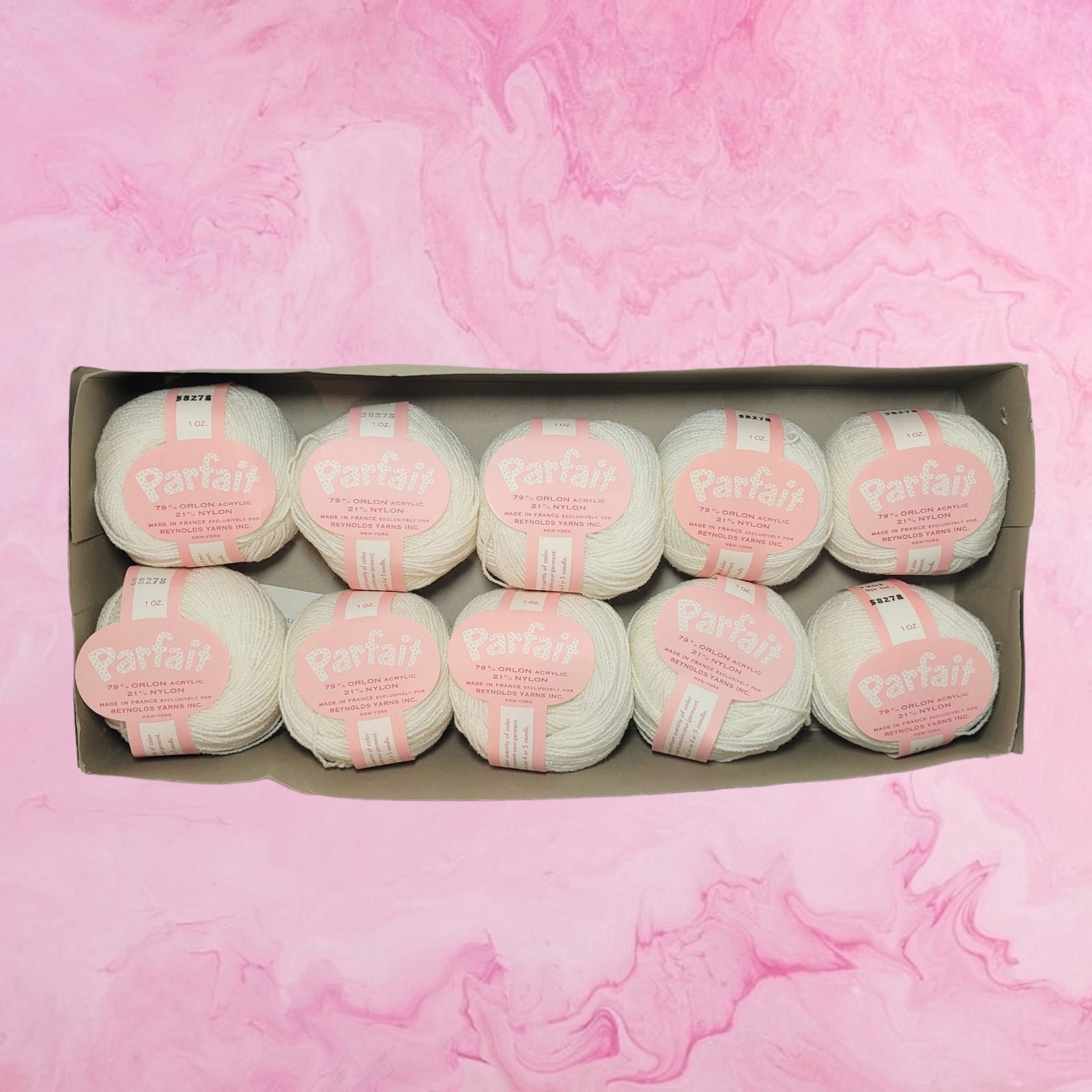 10 Vintage Parfait Orlon Acrylic Balls Reynolds Yarns Unused - Etsy