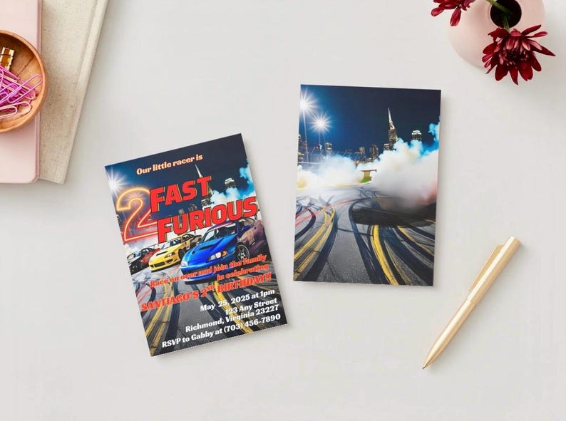 2 Fast 2 Furious Birthday Invitation Digital Template - Etsy