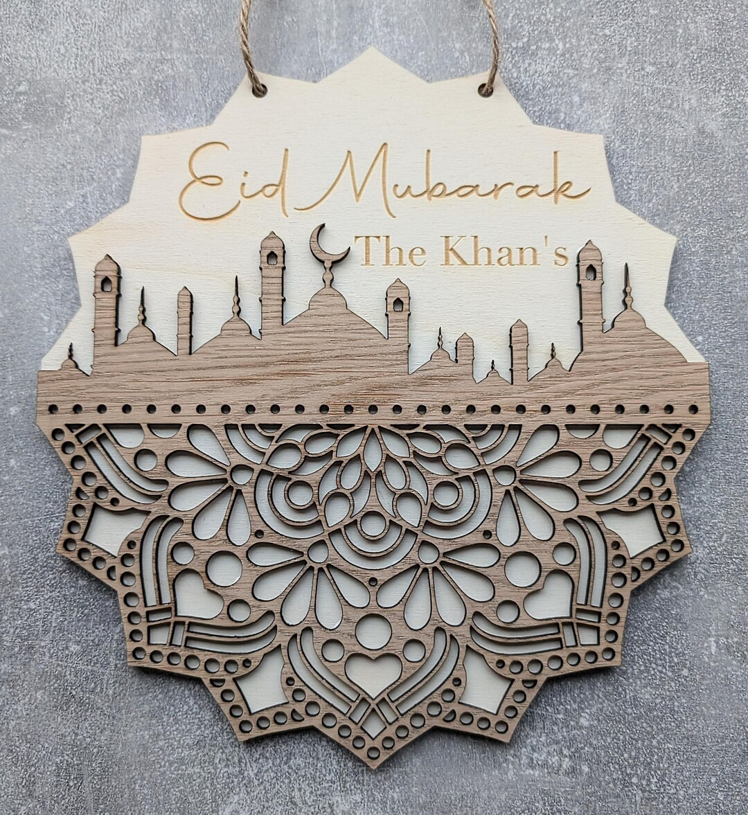 Personalised Wooden Eid Plaque | Eid Sign | Ramadan Decor | Eid Gift ...