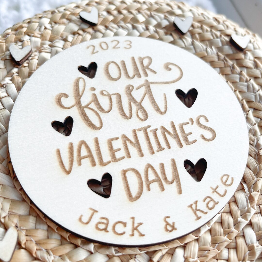 Our First Valentine's Day Together Plaque | Wooden Couple Heart | Laser ...