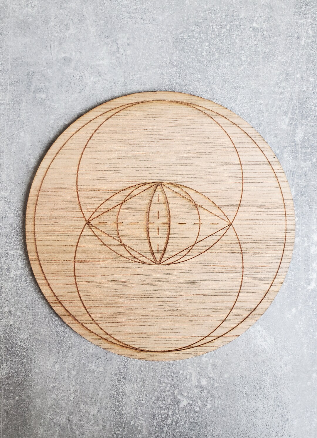 Vesica Piscis Wooden Board Sacred Geometry Crystal Grid Personalised ...