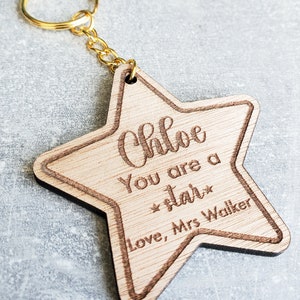School Leaver Keyring | Gift Teacher Pupil Student | Personalised ...