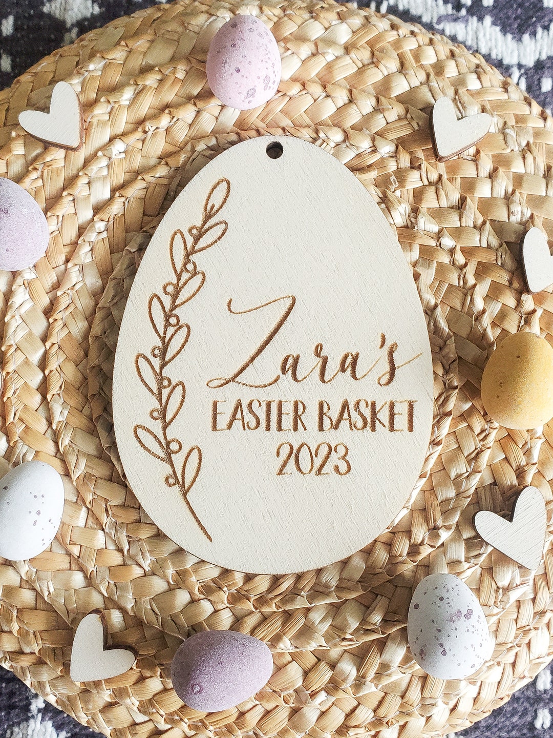 Happy Easter Personalised Tag | Easter Basket Bunny | Personalised ...