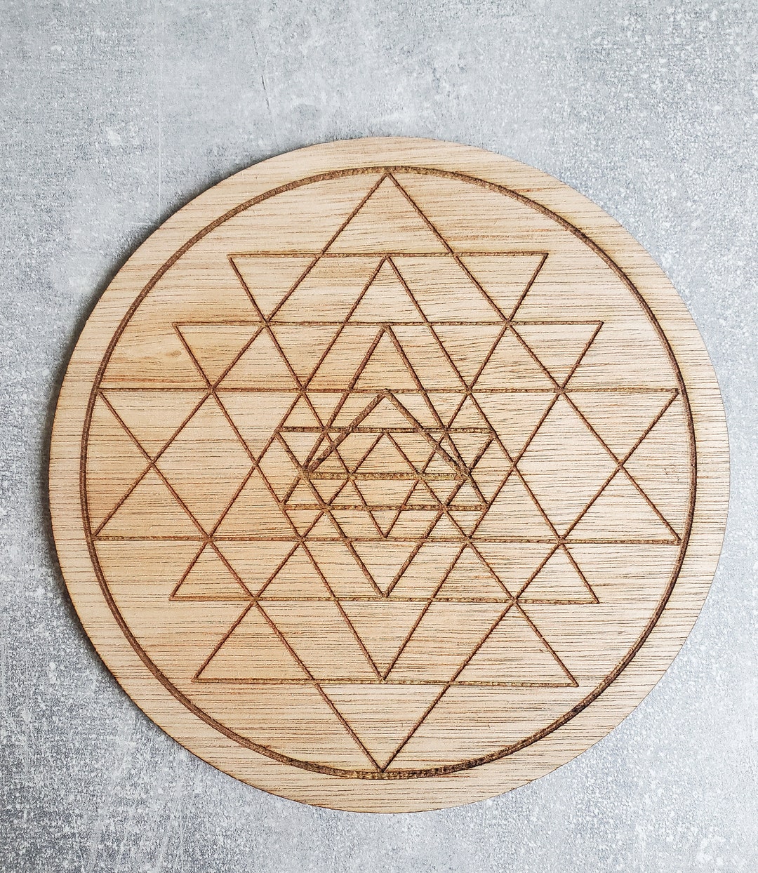 Sri Yantra Wooden Board | Sacred Geometry | Crystal Grid | Personalised ...