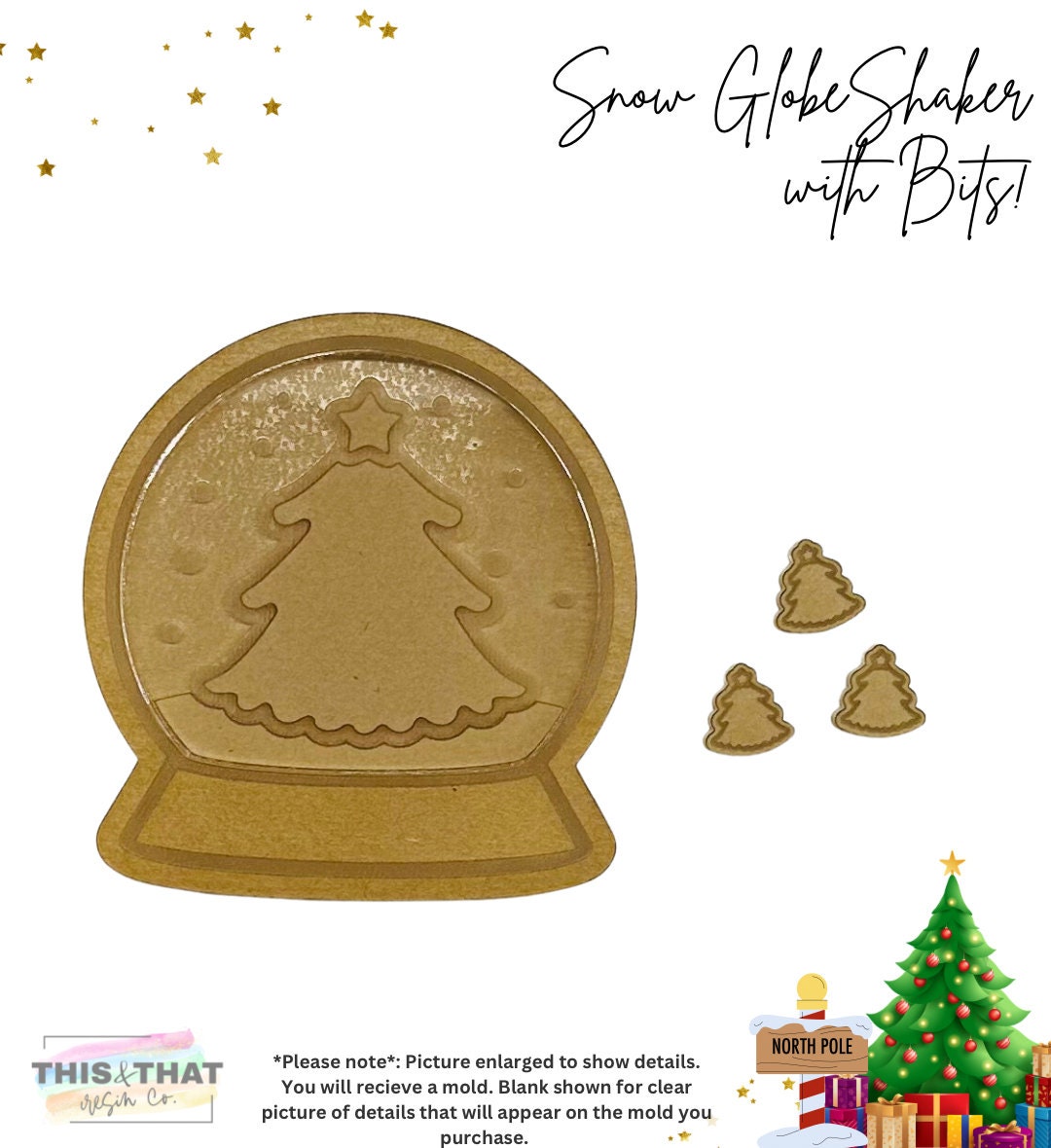 Tree Snow Globe Shaker Mold Christmas Shaker Keychain Mold Made to ...