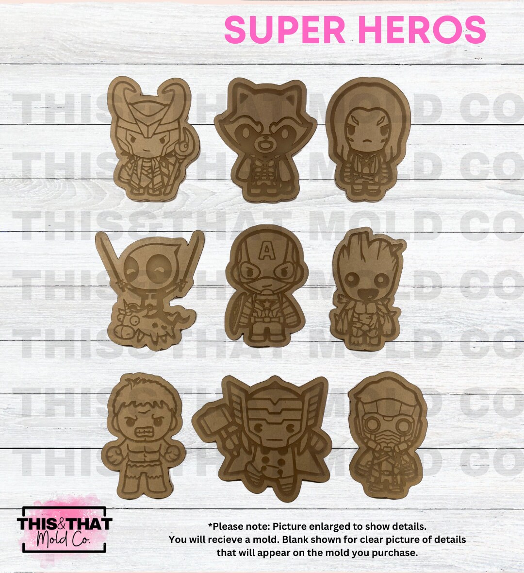 Silicone Mold Super Heroes Cartoons Heroes Made to Order Molds Keychain ...