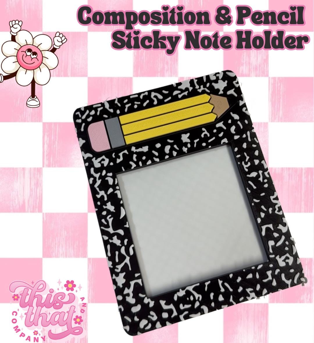 3D Print | 3D Printed | Composition Pencil Sticky Note Holder - Etsy