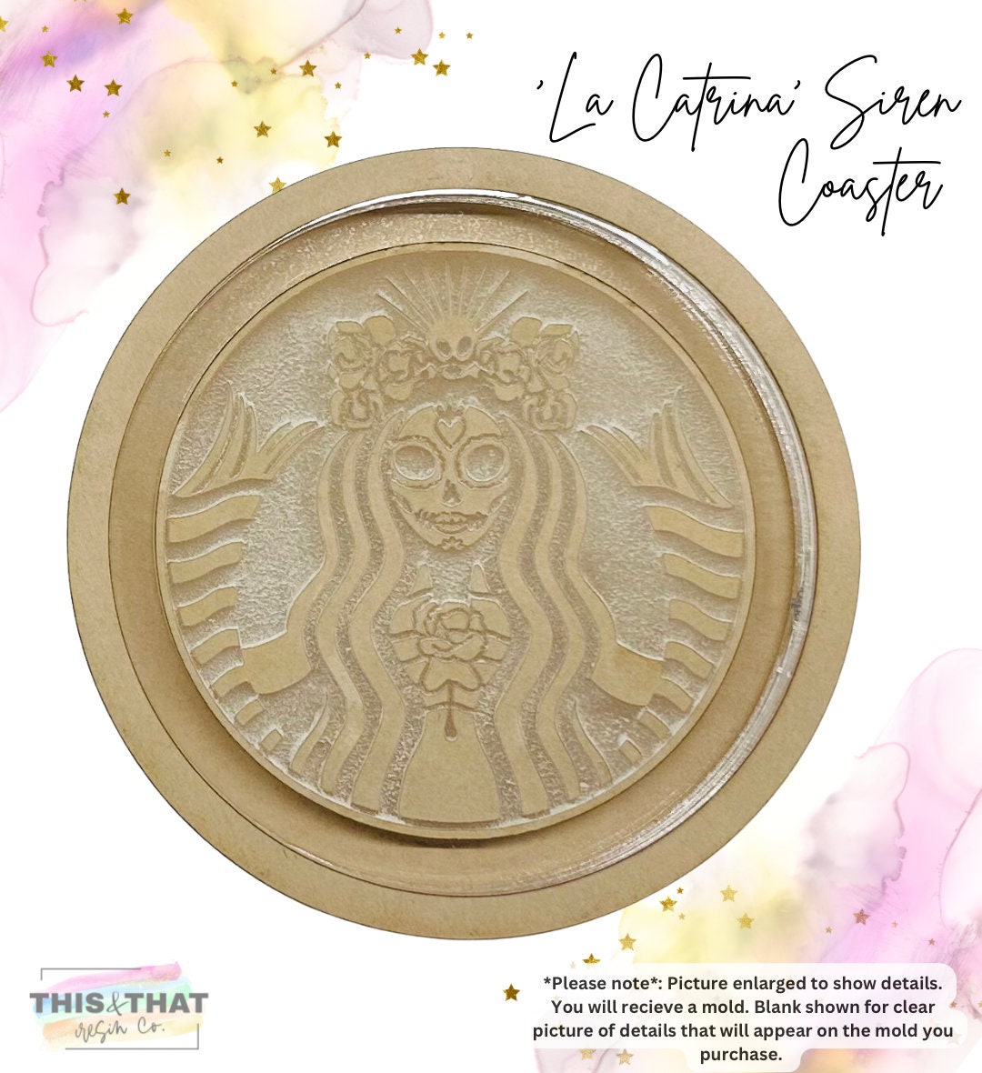 La Catrina Siren Coffee Coaster Mold Mermaid Coffee Coaster - Etsy