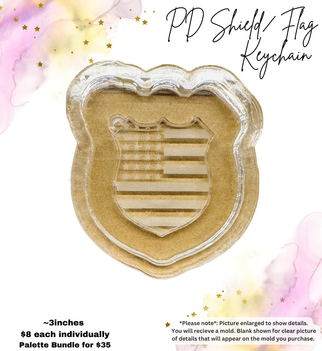 Police Department Keychain Mold PD Pride Keychain Keyring - Etsy