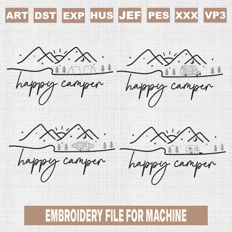 Camper Embroidery - Etsy