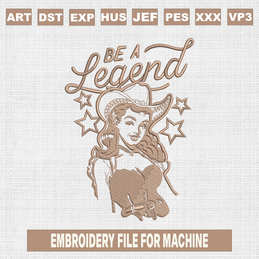 Cowgirl Be a Legend Embroidery Designs, Boho Western Country Embroidery ...