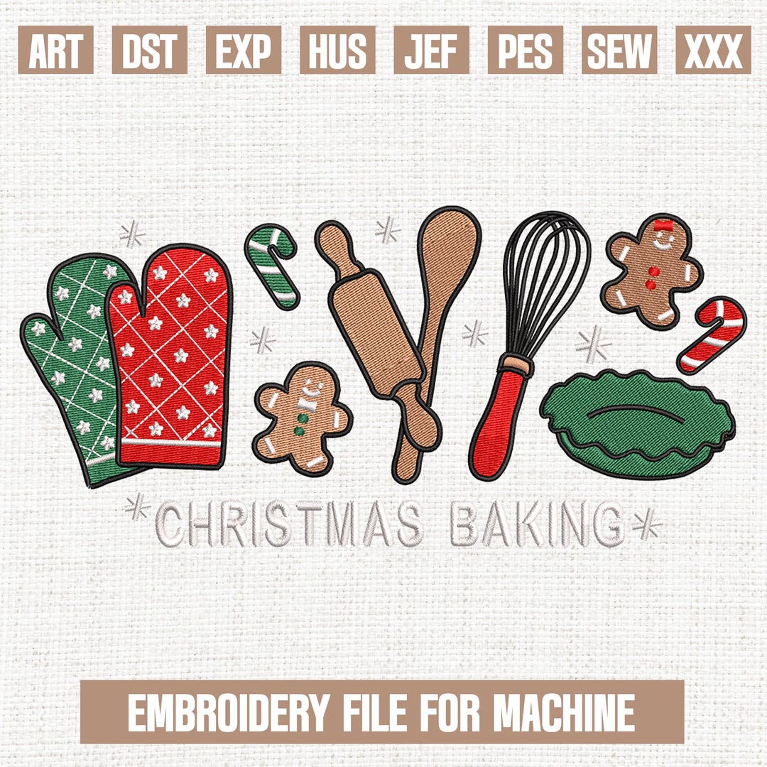 Christmas Cookie Embroidery Designs, Merry Christmas Embroidery Pattern ...