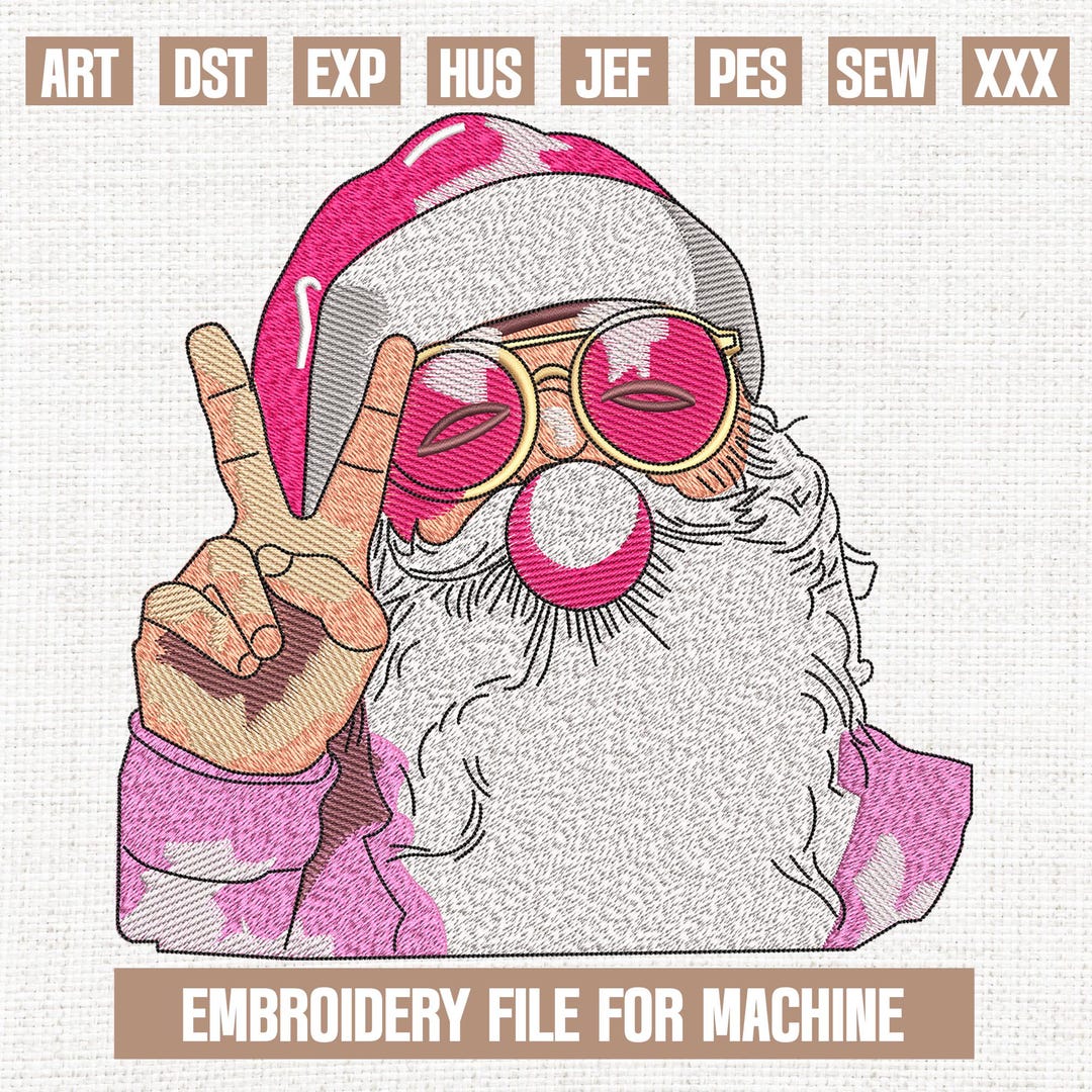Pink Santa Embroidery Designs, Santa Claus Embroidery Pattern ...