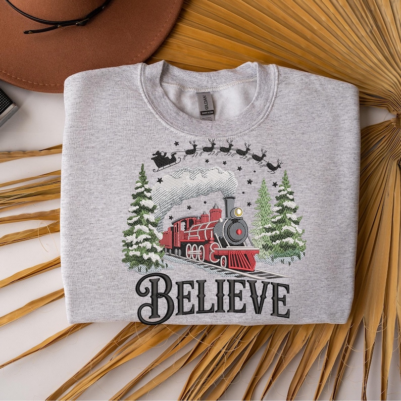Believe Christmas Train Embroidery Designs, Polar Express Embroidery ...