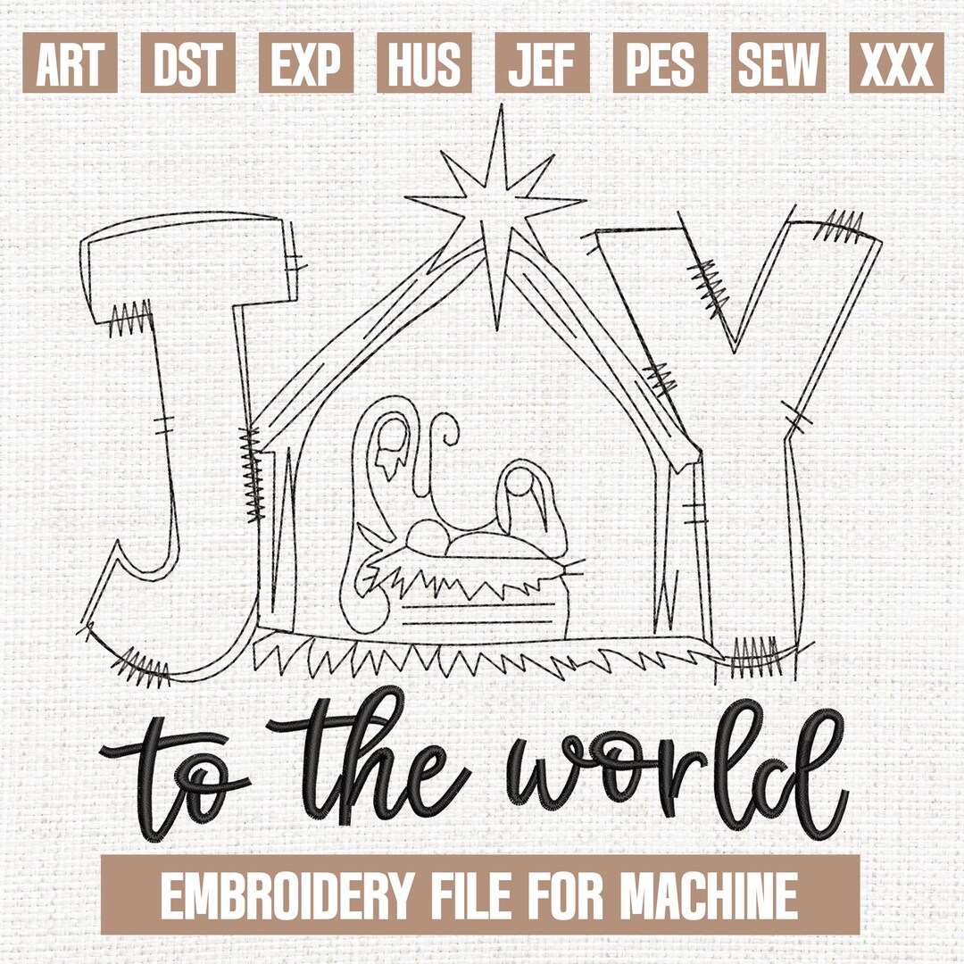 Joy to the World Embroidery Designs, Christmas Embroidery Pattern, Joy ...
