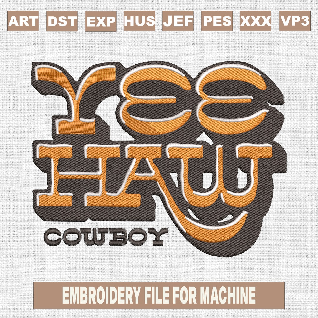 Yee Haw Cowboy Embroidery Designs, Boho Western Country Embroidery ...
