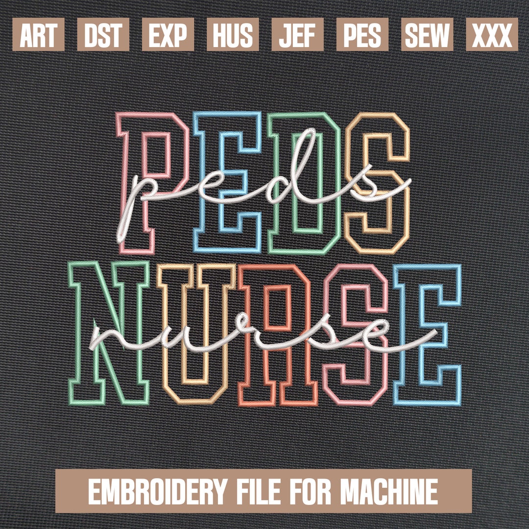 Pediatric Nurse Applique Embroidery Designs, Peds Nurse Embroidery ...
