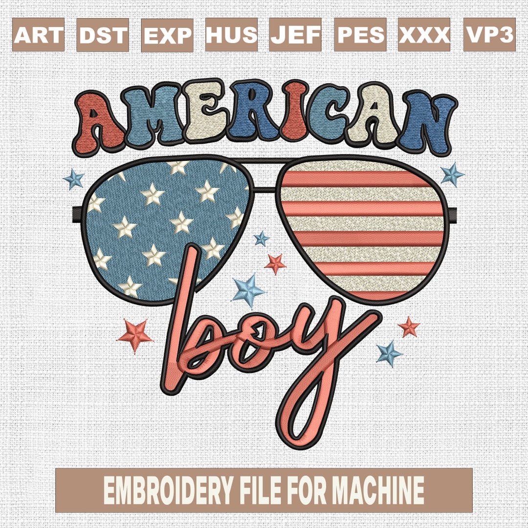 American Boy Embroidery Designs, 4th of July Embroidery Pattern ...